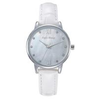 China Leather Strap 32mm Dial Alloy Quartz Watch Pearl Shell Dial 3ATM Water Resistant for sale