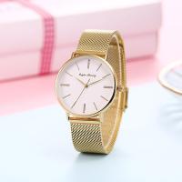 China Gold Stainless Steel Mesh Strap Ladies Quartz Watch Large Dial Simple 36mm for sale