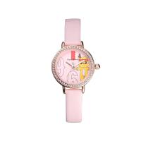 China 27mm Children Women Pink Sali Waterproof Kids Watch 3ATM Leather Cartoon Custom for sale