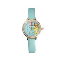China 27mm Children Women Pink Sali Waterproof Kids Watch 3ATM Leather Cartoon Custom for sale