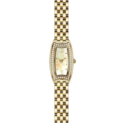 China Barrel Shaped Waterproof All Stainless Steel Watch 32mm Women'S Quartz for sale