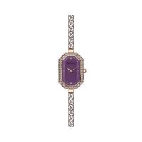 China 34x19mm Stainless Steel Quartz Watch Polytope Bracelet With Large Zircon for sale