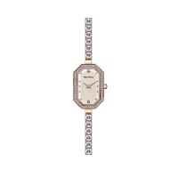 China 34x19mm Stainless Steel Quartz Watch Polytope Bracelet With Large Zircon for sale