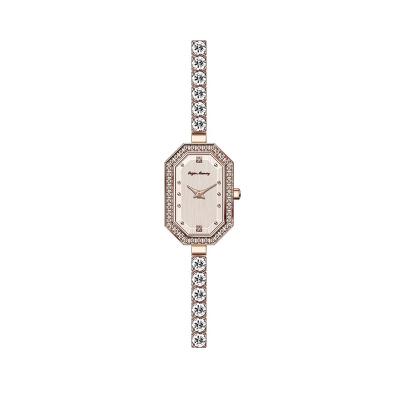 China 34x19mm Stainless Steel Quartz Watch Polytope Bracelet With Large Zircon for sale