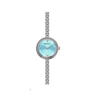 China Luxury Stainless Steel Jewelry 26mm Small Quartz Bracelet Watch Fashion Zircon Shell for sale
