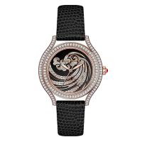 China Luxury Leather Strap Quartz Watch Inlaid With A Large Number Of Zircon Jewelry for sale