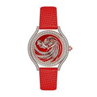 China Luxury Leather Strap Quartz Watch Inlaid With A Large Number Of Zircon Jewelry for sale
