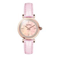 China Diamond Inlaid 32mm Leather Strap Watch Luxury Decorative Waterproof for sale