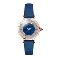 China Diamond Inlaid 32mm Leather Strap Watch Luxury Decorative Waterproof for sale