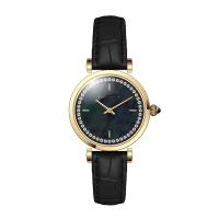 China Diamond Inlaid 32mm Leather Strap Watch Luxury Decorative Waterproof for sale