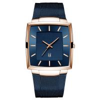 China 48mm Rectangular Ultra Thin Men'S Stainless Steel Strap Watch Quartz Movement for sale