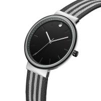 China Silvery 40mm Fashionable Men'S Quartz Watch Round Smooth Surface for sale
