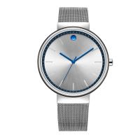 China Silvery 40mm Fashionable Men'S Quartz Watch Round Smooth Surface for sale