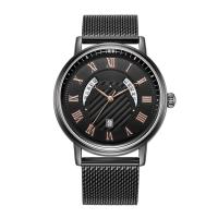 China 44mm Large Dial Ultra Thin Quartz Movement Watch With Calendar Unique Hollow for sale