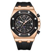 China Multi Function Men'S Silicone Quartz Watch Fashion With Calendar for sale