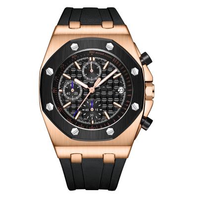 China Multi Function Men'S Silicone Quartz Watch Fashion With Calendar for sale