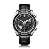 China 45mm Alloy Shell Mens Mechanical Watches Leather Strap Automatic Movement for sale