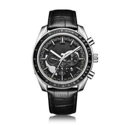 China 45mm Alloy Shell Mens Mechanical Watches Leather Strap Automatic Movement for sale