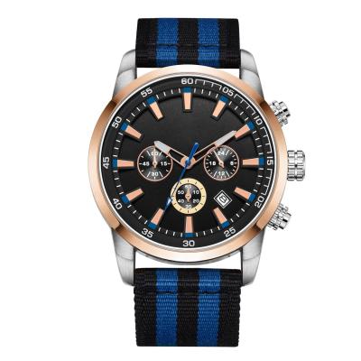 China Nylon Strap Diameter 45mm Alloy Quartz Watch 3atm Men'S Multi Function Waterproof for sale