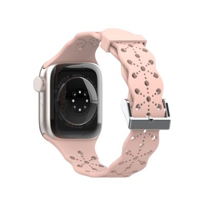 China Universal Smart Watch Silicone Strap 38mm 40mm 41mm 42mm 44mm Lace for sale