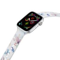 China Custom Printed 38mm 40mm 42mm Silicone Watch Strap Intelligent Portable Replacement for sale