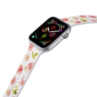 China Custom Printed 38mm 40mm 42mm Silicone Watch Strap Intelligent Portable Replacement for sale