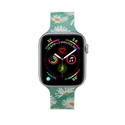 China Custom Printed 38mm 40mm 42mm Silicone Watch Strap Intelligent Portable Replacement for sale