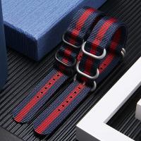 China Waterproof Black 24mm Watch Band Strap ODM 22mm Watch Strap Nylon SS Buckle for sale
