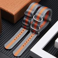 China Waterproof Black 24mm Watch Band Strap ODM 22mm Watch Strap Nylon SS Buckle for sale