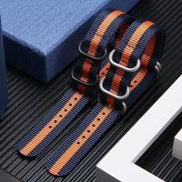 China Waterproof Black 24mm Watch Band Strap ODM 22mm Watch Strap Nylon SS Buckle for sale