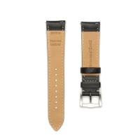 China RoHS Watch Band Strap Fashion Genuine 0.9 Inch Black Leather Watch Strap for sale