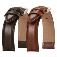 China Wax Oil 18mm Leather Watch Band Strap ODM Top Grain Leather Watch Strap for sale