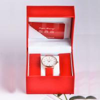 China 11cm Red Wrist Watch Accessories Box Pillow Leather Watch Case for sale