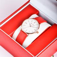 China 11cm Red Wrist Watch Accessories Box Pillow Leather Watch Case for sale