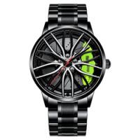 China Car Wheel Hub Leather Strap Wrist Watch For Men 3ATM 22cm for sale