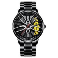 China Car Wheel Hub Leather Strap Wrist Watch For Men 3ATM 22cm for sale