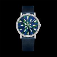 China 3BAR Stylish Blue Dial Leather Band Watch 1.4 Inch Minimalist Quartz for sale