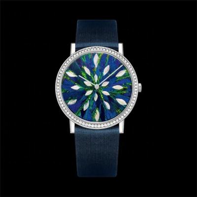 China 3BAR Stylish Blue Dial Leather Band Watch 1.4 Inch Minimalist Quartz for sale