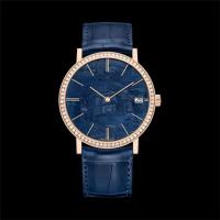 China 3BAR Stylish Blue Dial Leather Band Watch 1.4 Inch Minimalist Quartz for sale