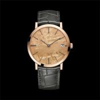 China 3BAR Stylish Blue Dial Leather Band Watch 1.4 Inch Minimalist Quartz for sale