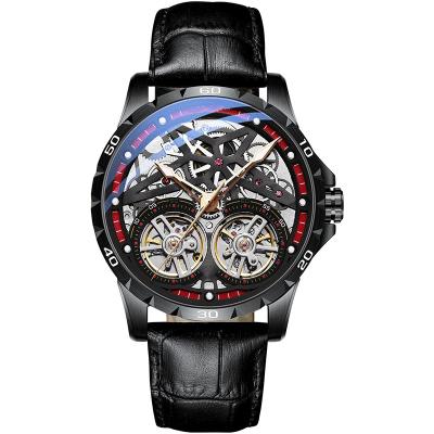 China 5BAR Stainless Steel Wrist Watch Oem 43mm Leather Strap Quartz Watch for sale