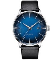 China 3atm Leather Strap Wrist Watch OEM 43mm Gents Quartz Watches Stainless Steel Case for sale