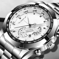 China YHSK-098 Stainless Steel Quartz Watch 42mm Water Resistant Quartz Watch Calendar for sale