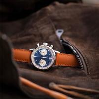China OEM Leather Strap Wrist Watch 10ATM Gents Chronograph Leather for sale