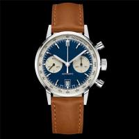 China OEM Leather Strap Wrist Watch 10ATM Gents Chronograph Leather for sale