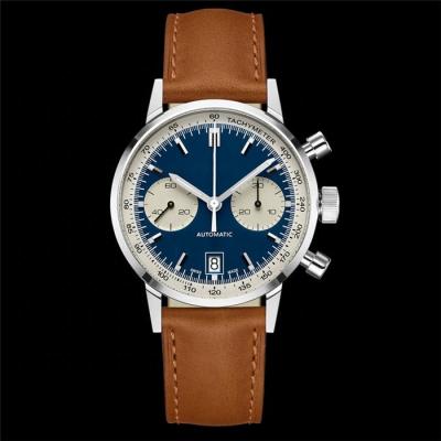 China OEM Leather Strap Wrist Watch 10ATM Gents Chronograph Leather for sale