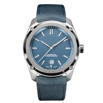 China 10ATM Leather Wrist Watch 1.7 Inch Mens Chronograph Watches Date Function for sale