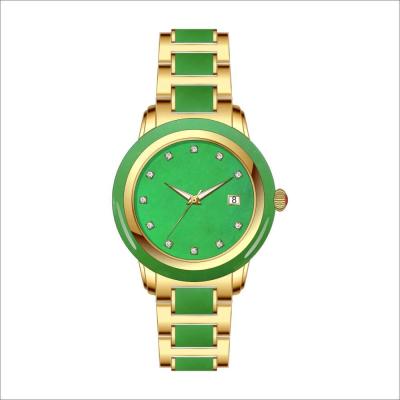 China Japanese Movt 10ATM Analogue Wrist Watch ODM Ceramic Quartz Jade for sale