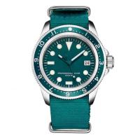 China Round ODM Analogue Wrist Watch 42mm Divers Wristwatch Nylon Strap for sale