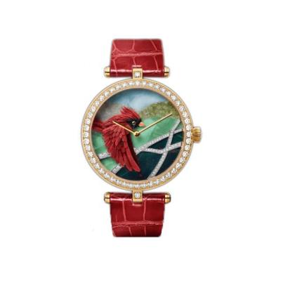 China 3D Dial Leather Strap Wrist Watch 5ATM OEM Diamond Quartz Movement for sale